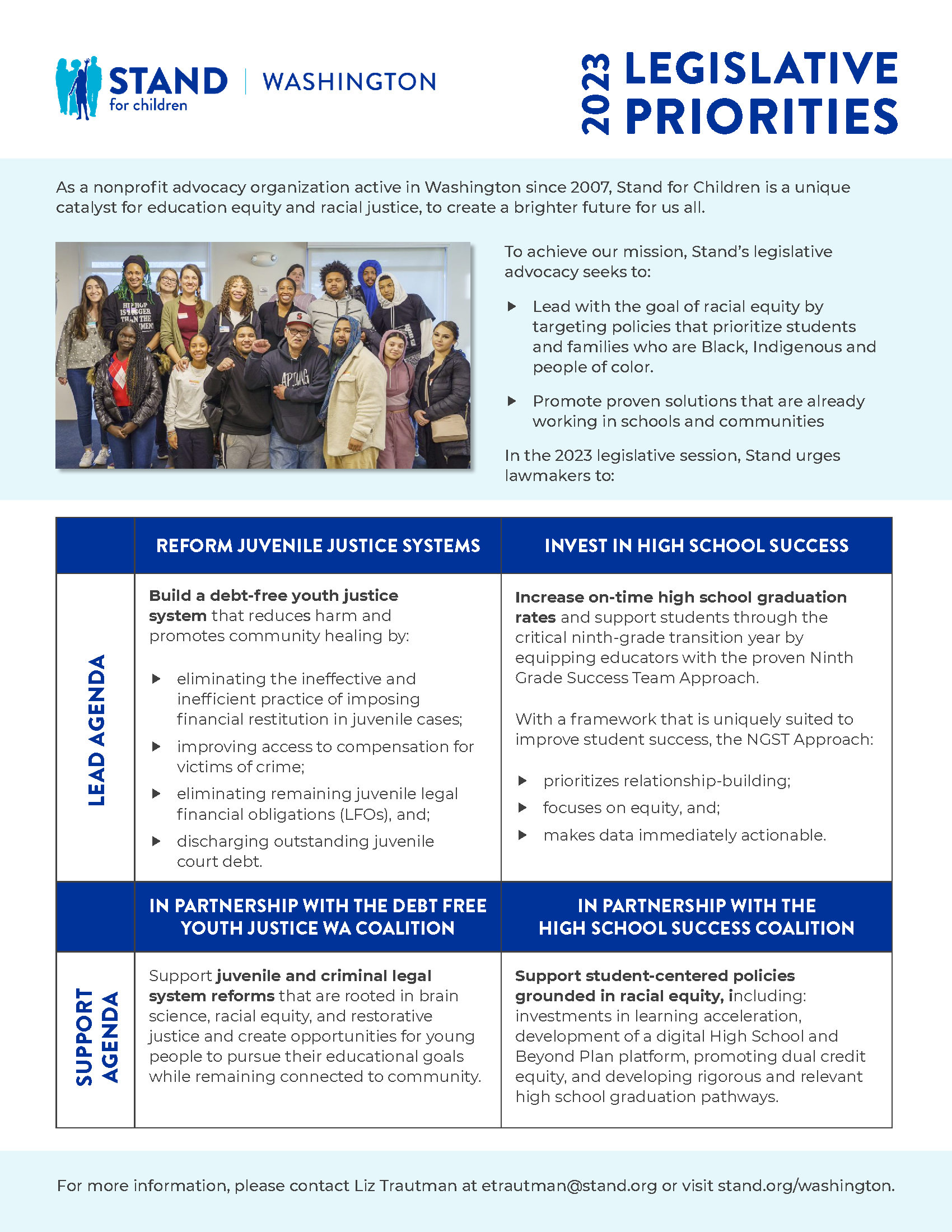 Stand's Legislative Priorities for 2023 - Stand for Children Washington